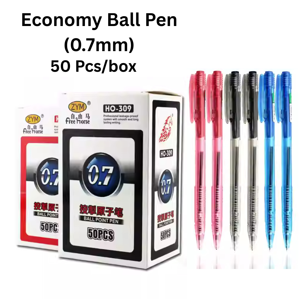 ZYM Economy Ball Point Pen 0.7mm 50 Pcs Value Pack Retractable Pens ...