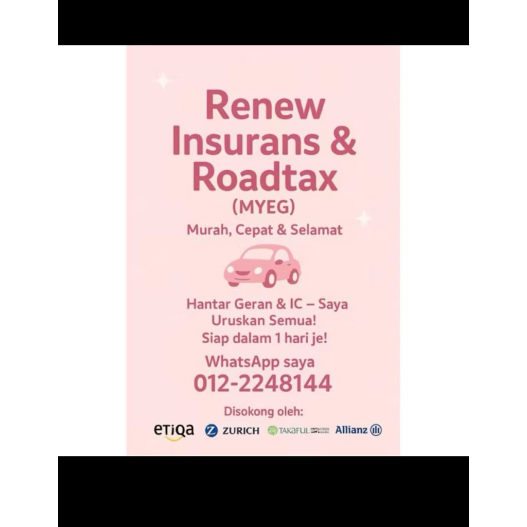 Renew insurans & rtx online | Shopee Malaysia