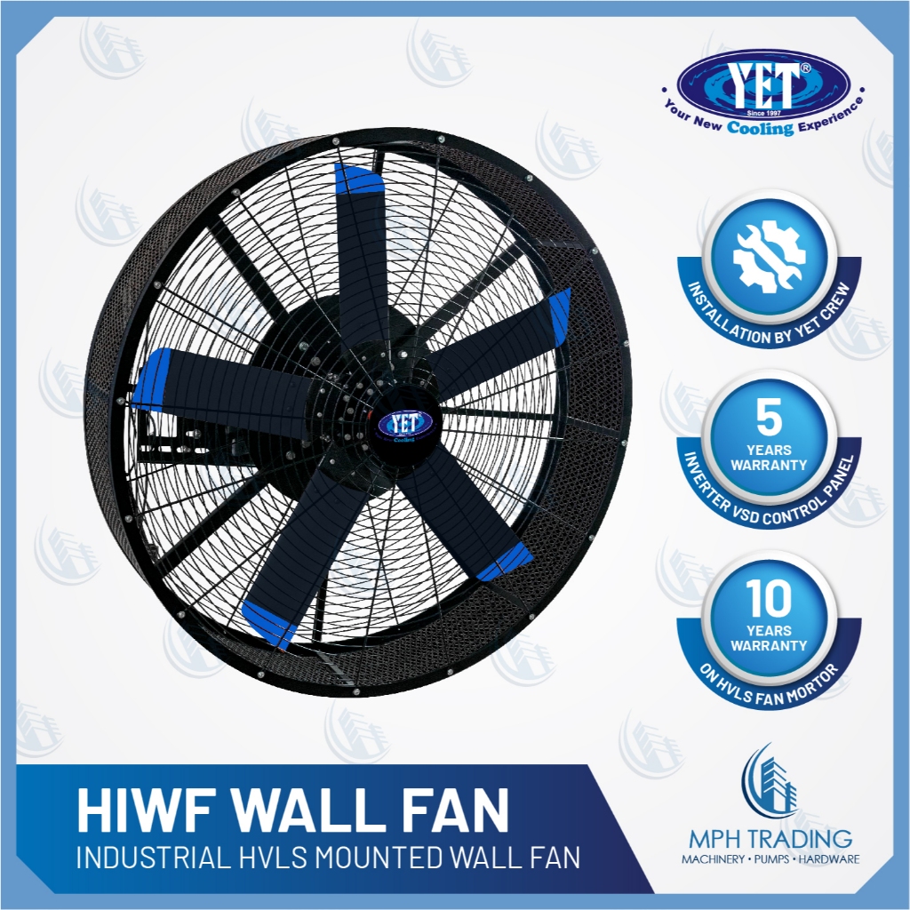 YET HIWF Wall Mounted Giant Fan HVLS Fan 50 inch 60 inch Series ...