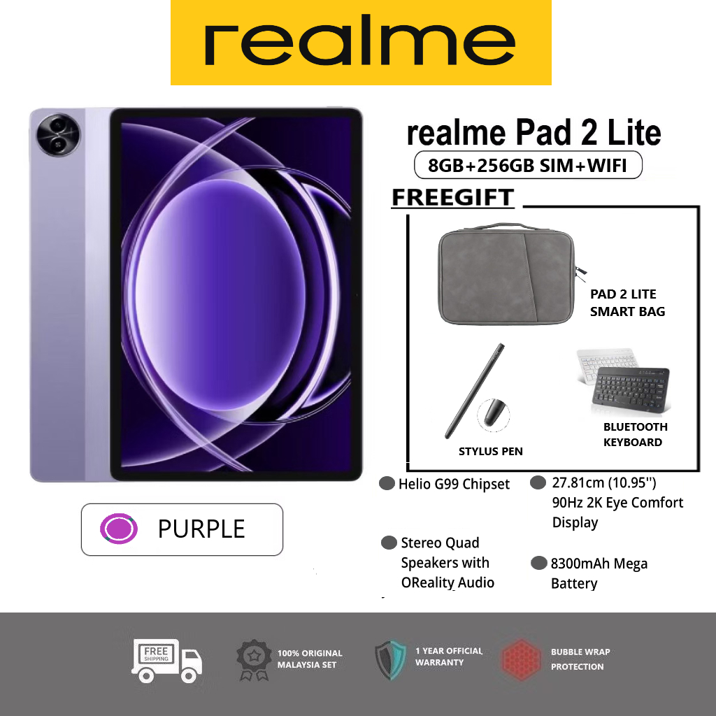 Realme Pad 2 Lite SIM+WIFI | 256GB / 128GB ROM | 8300 mAh Battery ...