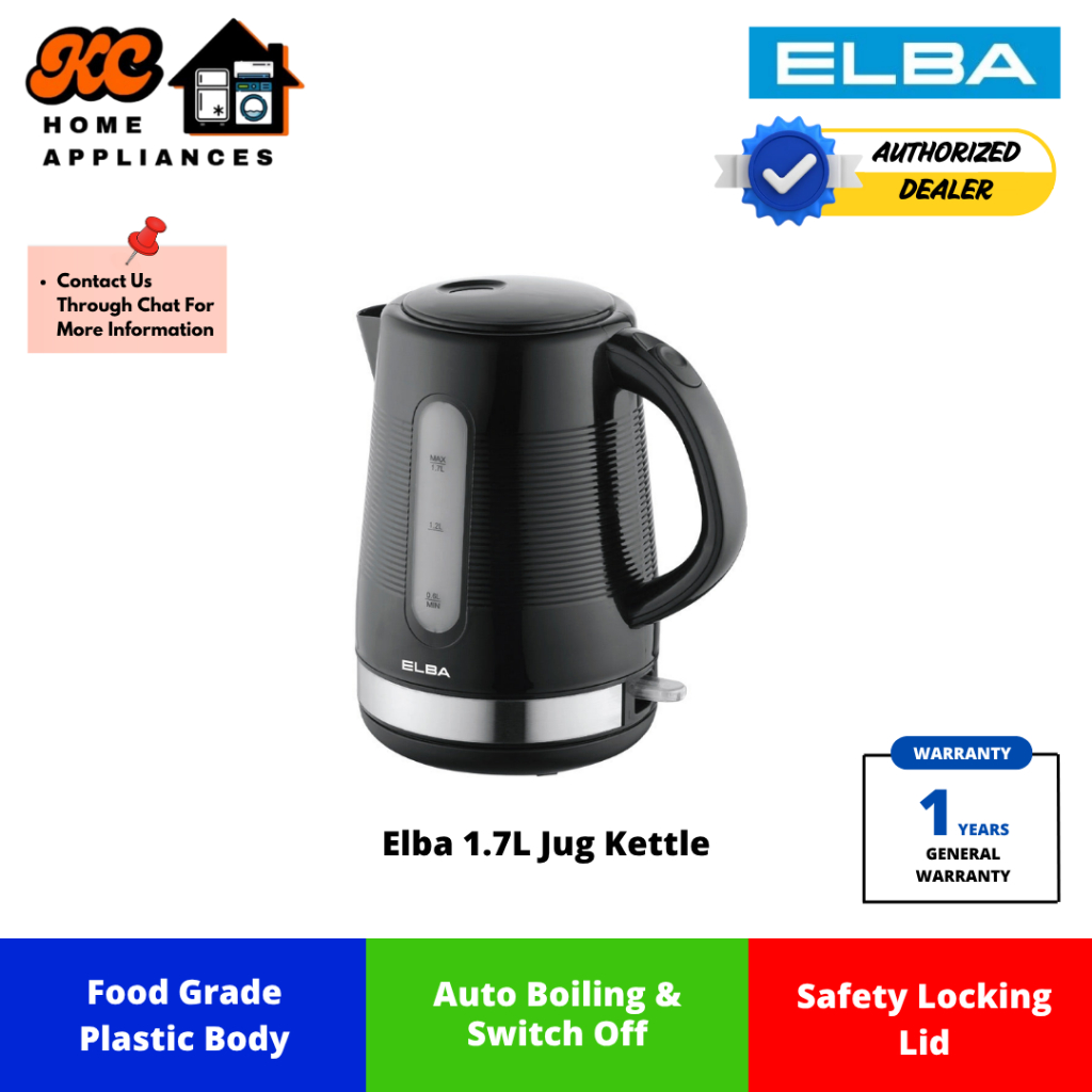 Elba 1.7L Jug Kettle | 1850W | Food-Grade Plastic | Washable Filter ...
