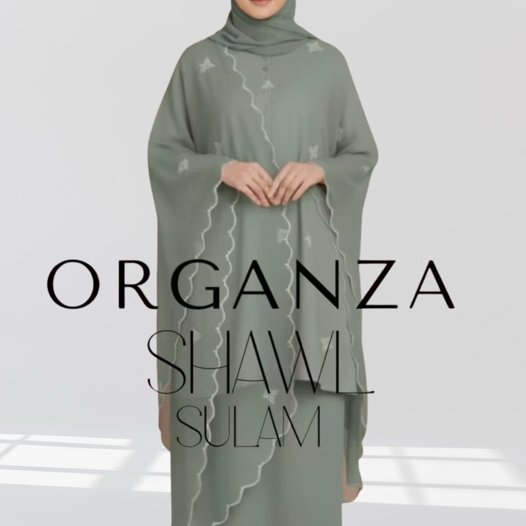 Premium shawl Organza High Quality Embriodery Malay Organza Shawl ...