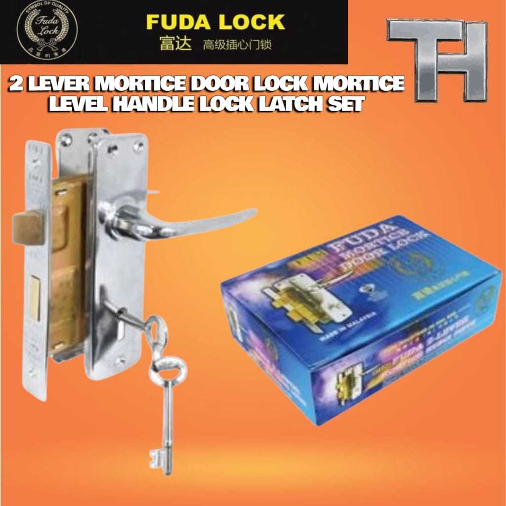 ~ Fuda 2 Lever Mortice Door Lock Mortice Level Handle Lock Latch Set ...