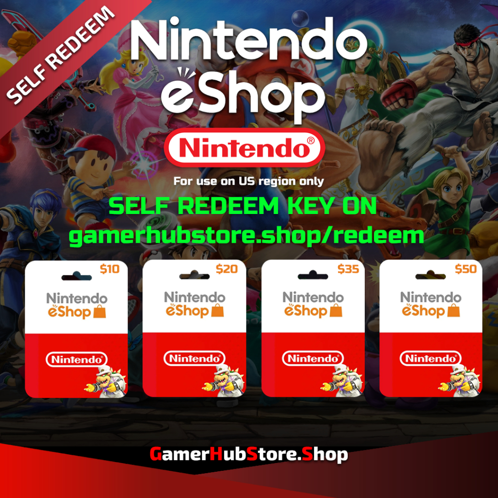 (GAMERHUBSTORE.SHOP) NINTENDO GIFT CARD SWITCH DS $20 $35 $40 $50 $100 ...
