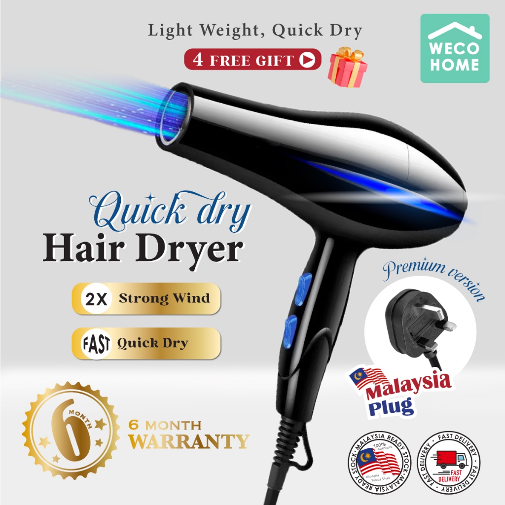WECO Pengering Rambut Profesional 2200W | Palam 3-Pin Malaysia • Ionik ...