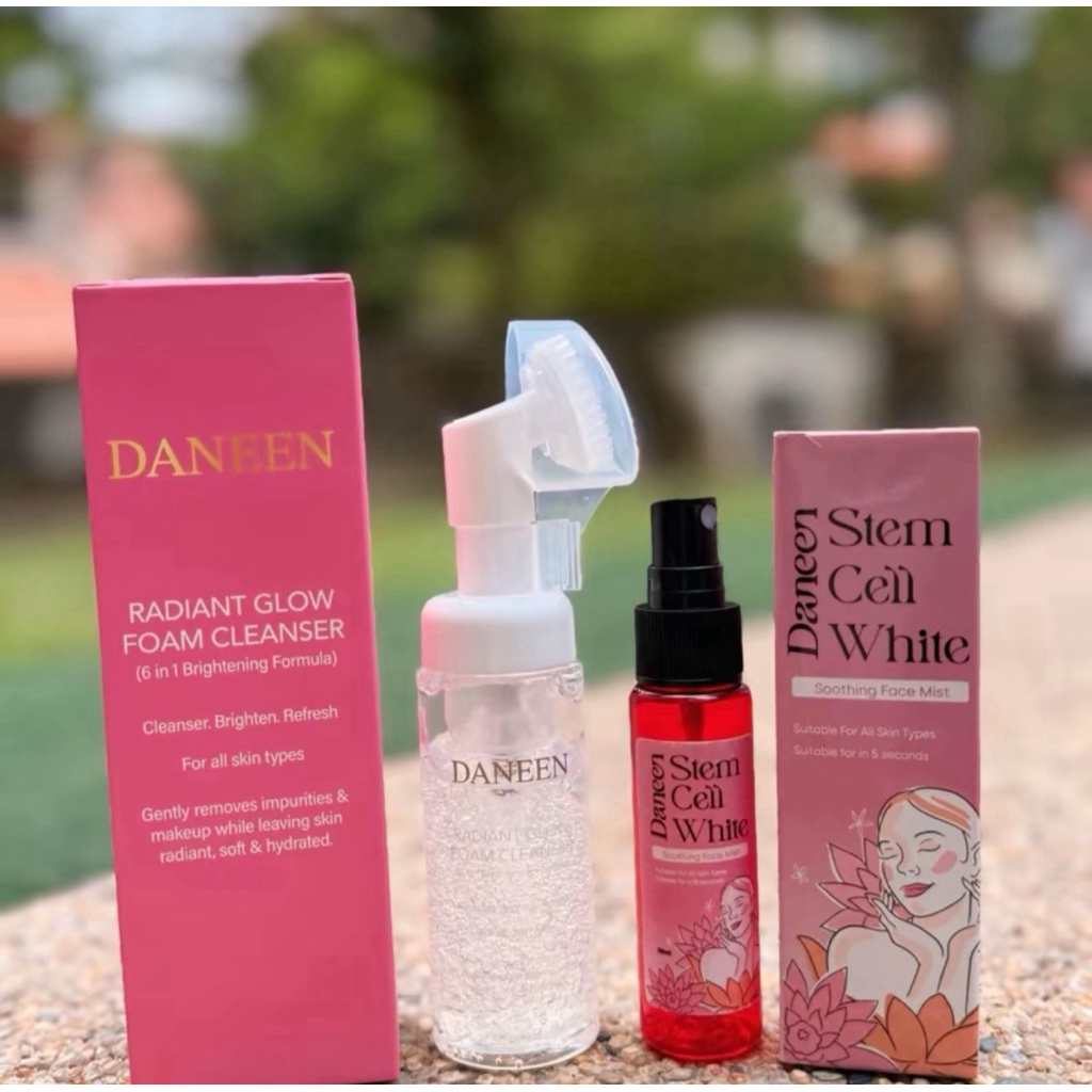 COMBO DANEEN RADIANT GLOW FOAM CLEANSER & STEM CELL WHITENING FACE MIST ...