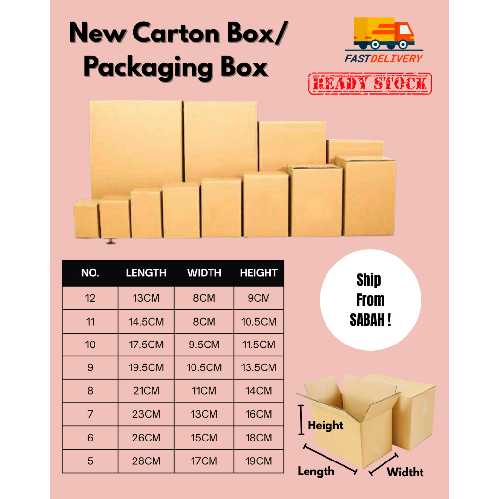 New Size Kotak Carton Box Packaging Box | Paper Box | Small Box 加厚纸皮箱子 ...
