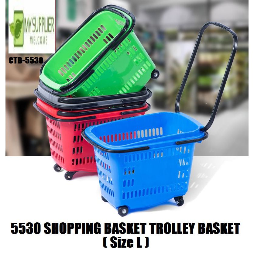 L/XL Size Mysupplier Shopping Basket Trolley Basket Roda Basket ...