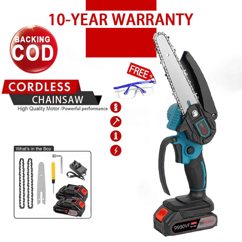 9980VF Brushless Rechargeable Chain Saw 6-inch Branch Saw Wood Pruning ...