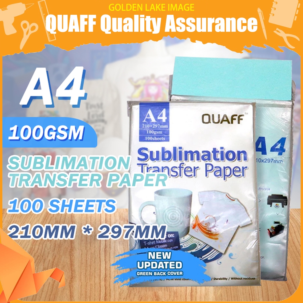 QUAFF Sublimation Paper A4 Size 100GSM - Quick Dry (100 Sheets / Pack ...