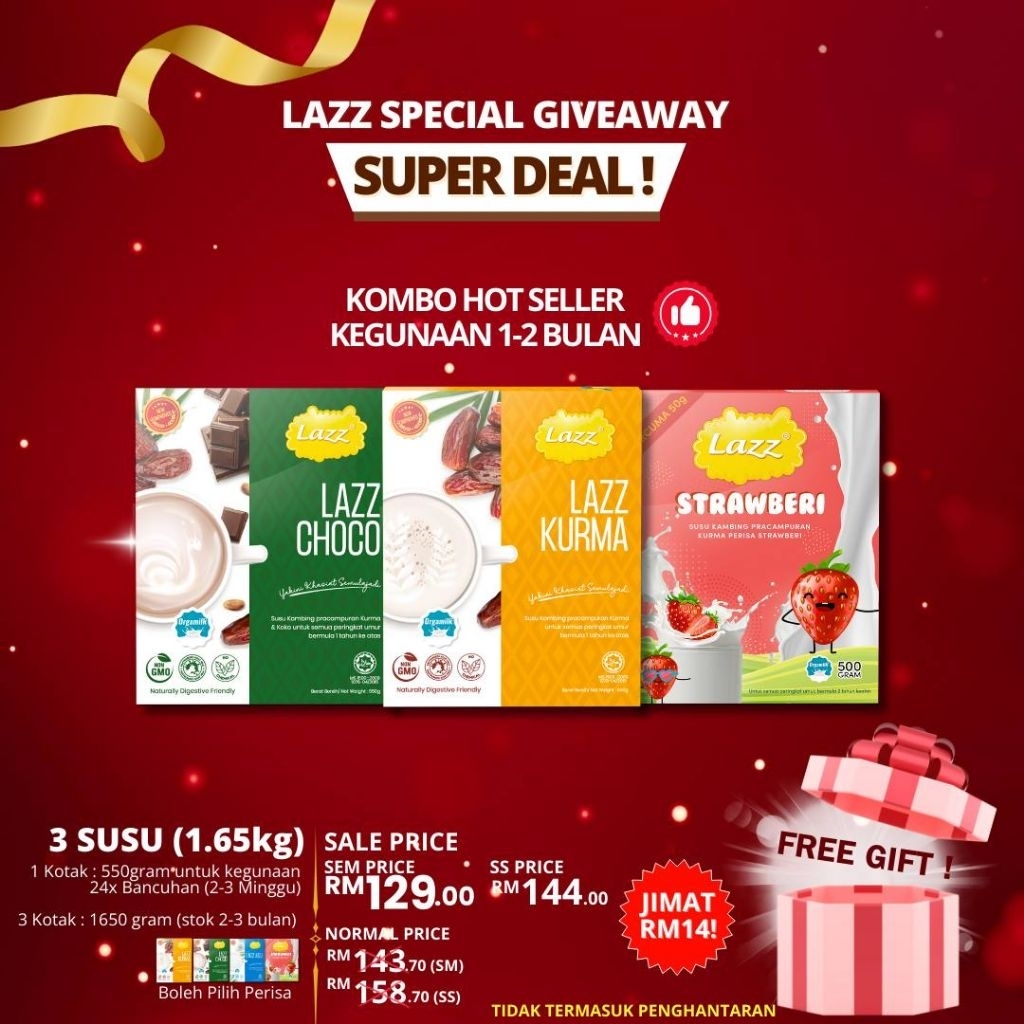 LAZZ SUSU KAMBING Kombo Jimat Harga Borong Original 💯 Asli Kurma Choco ...