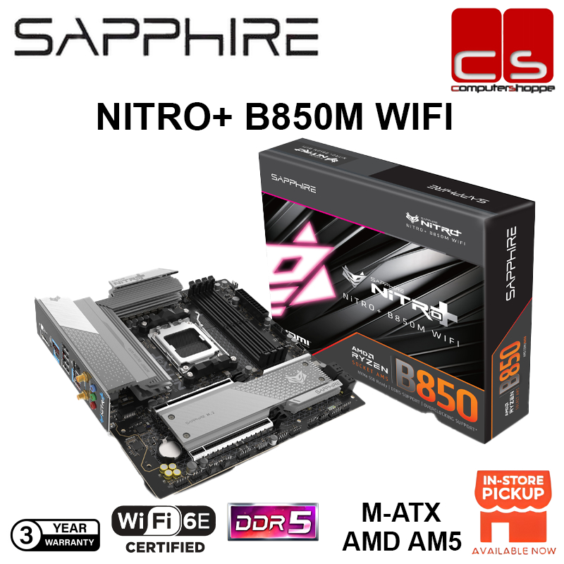 SAPPHIRE NITRO+ B850M WIFI M-ATX AM5 DDR5 Motherboard+ AMD 7000 + 8000 ...