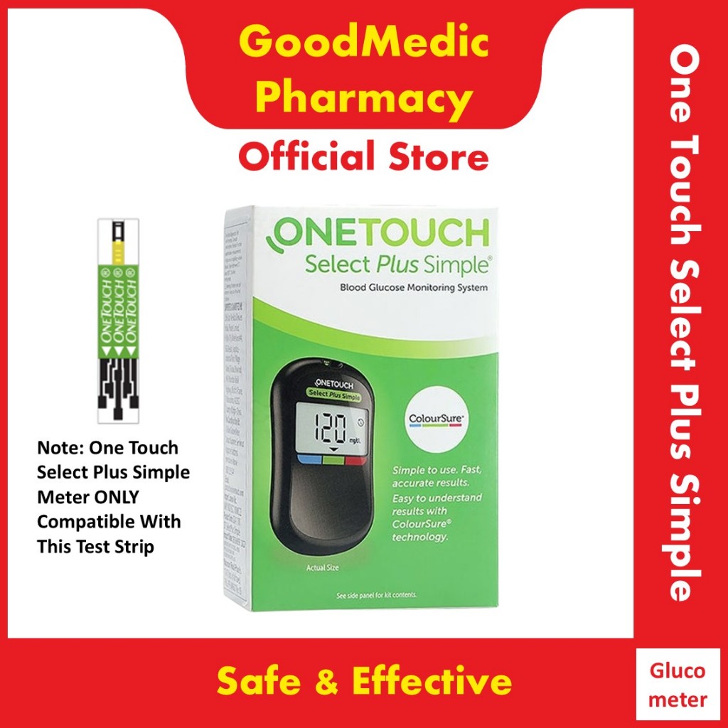 One Touch Select Plus Simple Blood Glucose Monitor (Glucometer/25 Test ...