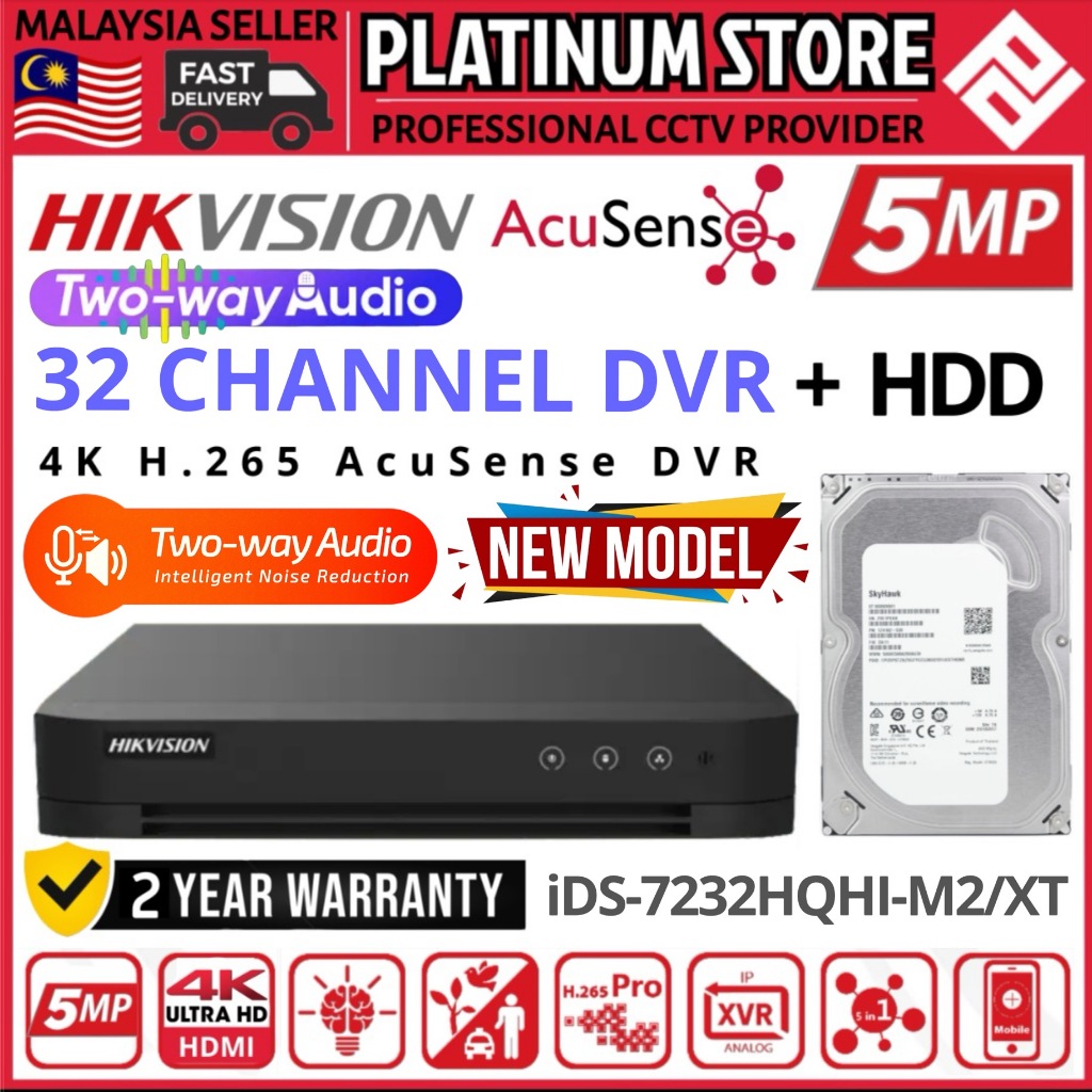 NEW MODEL HIK HIKVISION 32 CHANNEL 5.0MP 1920P CCTV DVR iDS-7232HQHI-M2 ...