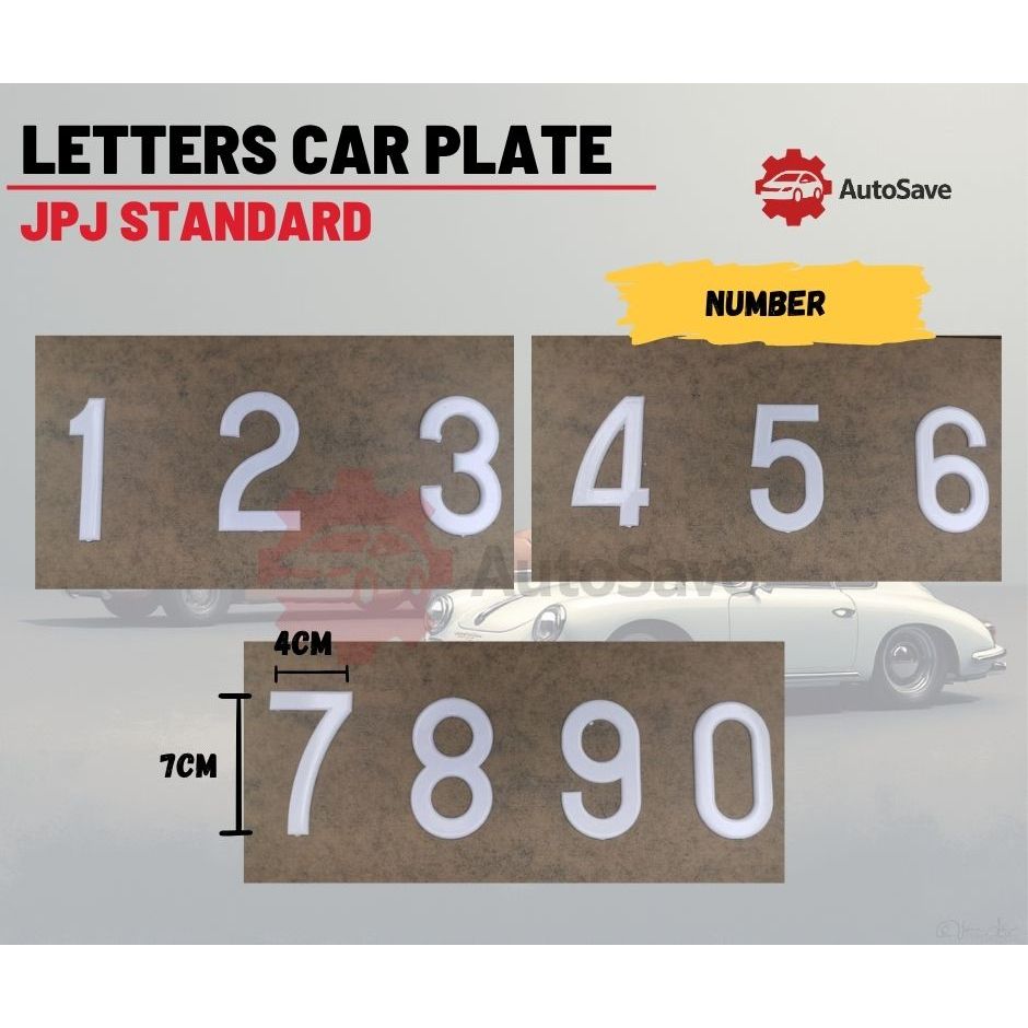 Car Number Plate Letters | JPJ Standard Number Alphabet Plate | Huruf ...