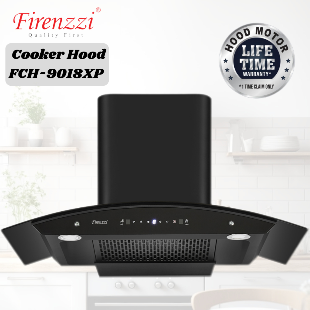 FIRENZZI 1800m³/hr HIGH SUCTION POWER CURVE COOKER HOOD FCH-9018 XP ...