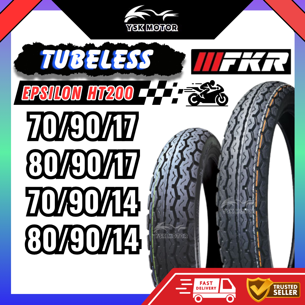 【HT200】FKR TYRE TAYAR SAIZ 17 /14 INCH Tubeless HT200 70/9017 80/90/17 ...