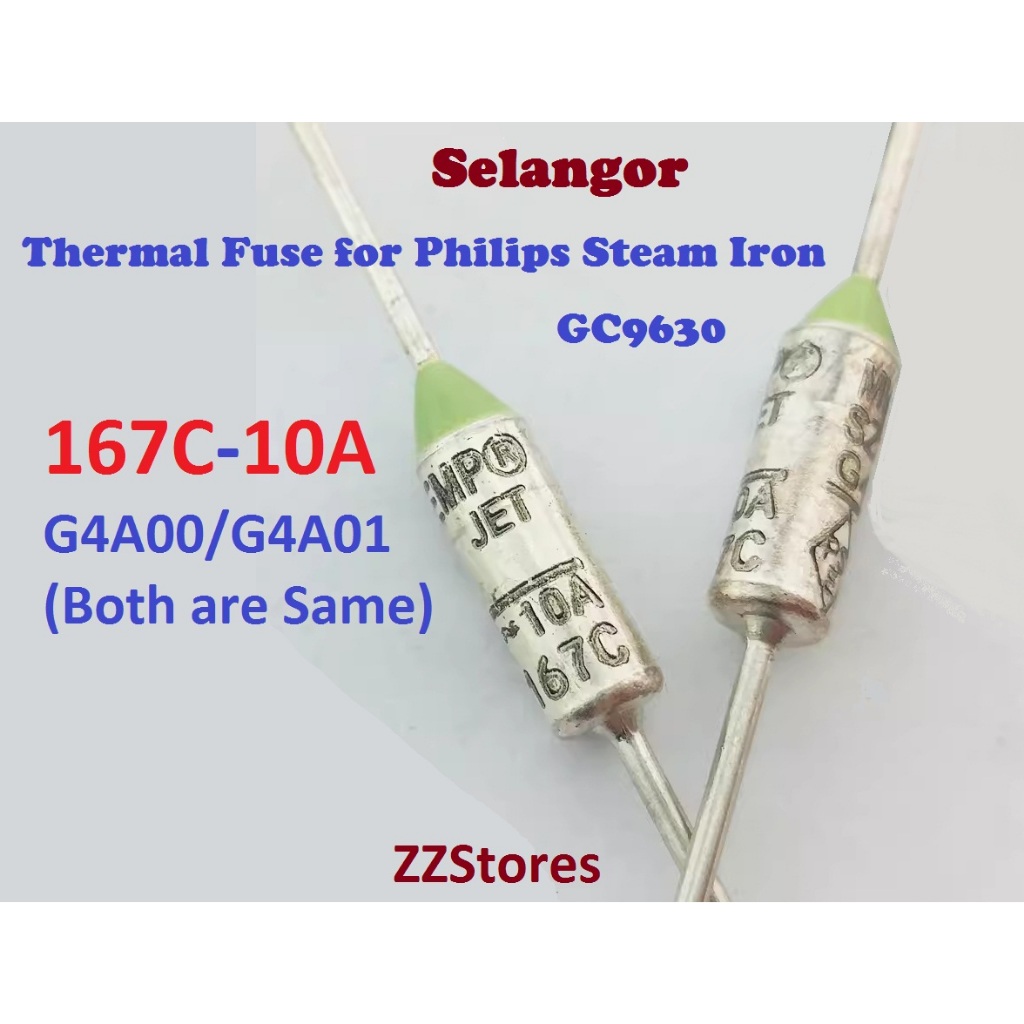 Thermal Fuse 167C 10A- (G4A00/G4A00) 250V AC for Philips Steam Iron ...