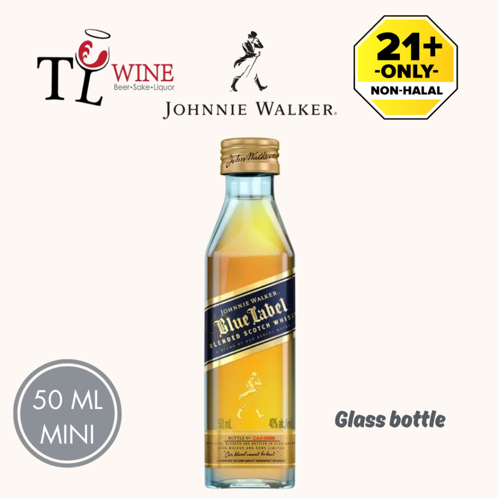 Johnnie Walker Blue Label Whisky miniature 50ml 5cl ( Alc: 40% )💯 ...