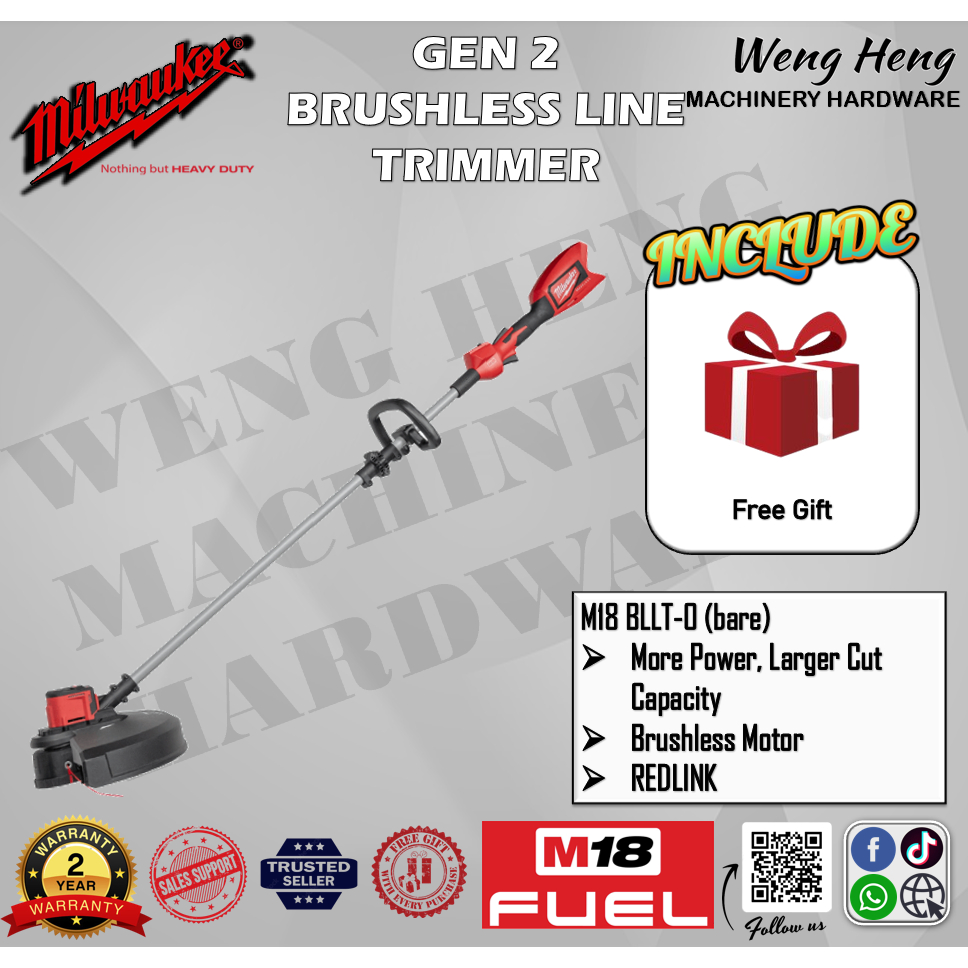 MILWAUKEE M18 GEN 2 BRUSHLESS LINE TRIMMER - M18 BLLT-0 | Shopee Malaysia