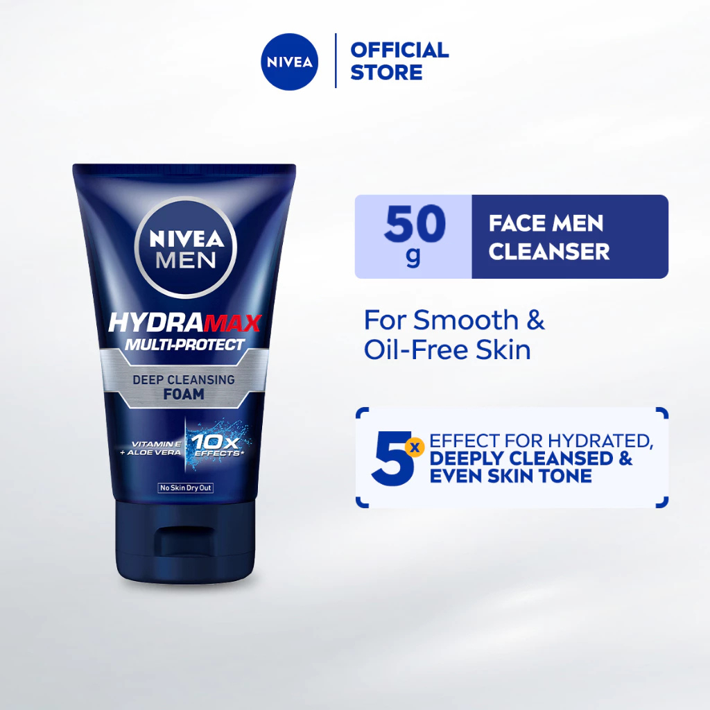 NIVEA MEN Hydra Max Deep Cleansing Foam 50g | Hydrating Cleanser No Dry ...