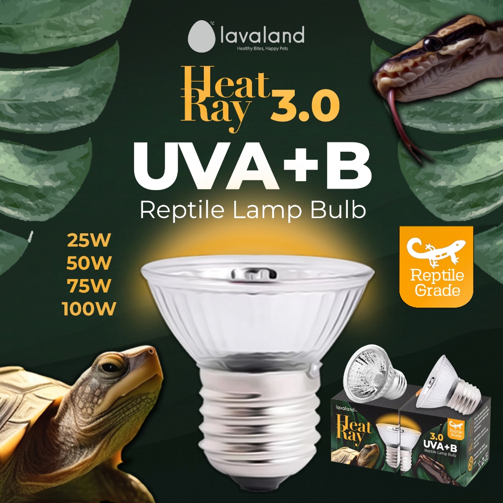 Lavaland HeatRay Reptile Tortoise Turtle UVA UVB Basking Bulb Turtle ...