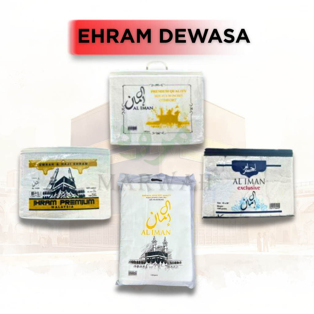 Ehram Dewasa Kain Ihram Dewasa Al Iman Untuk Umrah & Haji | Shopee Malaysia