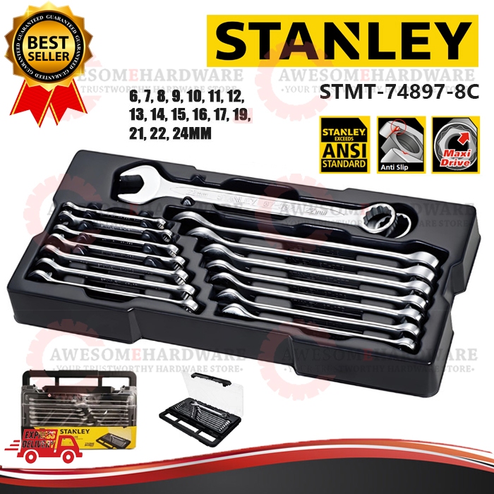 (6-24MM ) PREMIUM STANLEY STMT-74897-8C 16PCS CRV SLIM LINE COMBINATION ...