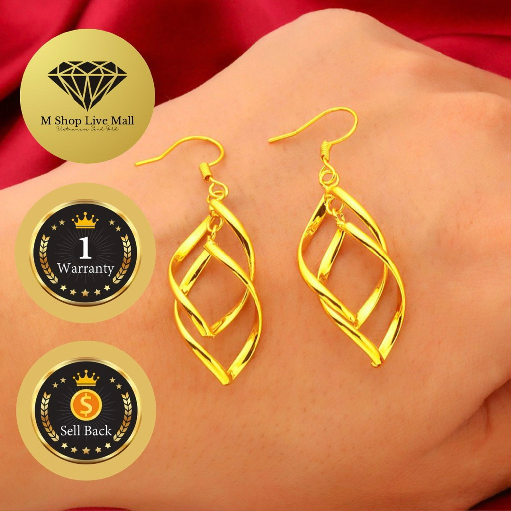 E009 Saudi Arabian Exquisite Earring Design Jewelry Anting | Shopee ...
