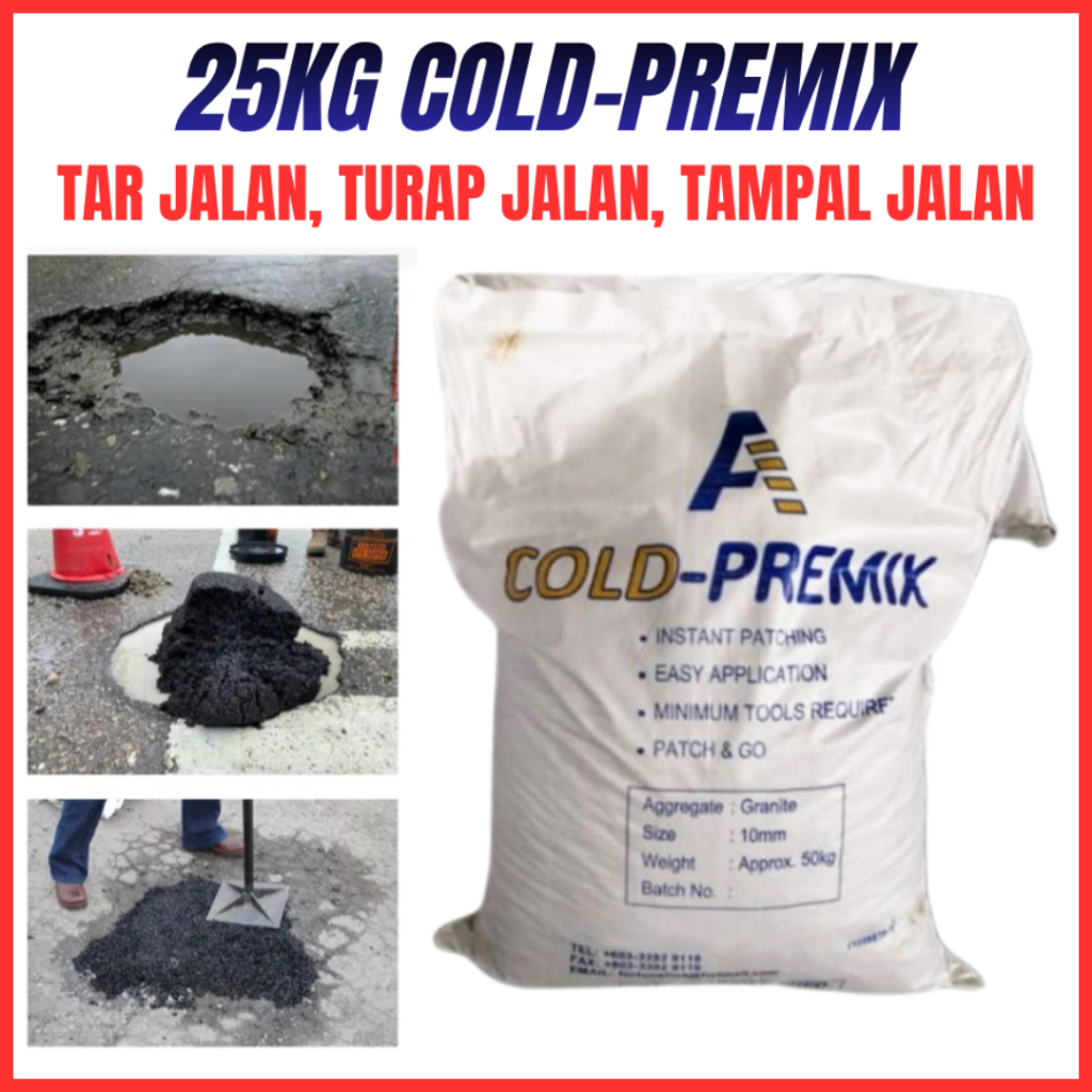 All weather Cold Road Premix 25KG BAG cold mix Asphalt Turap Jalan ...
