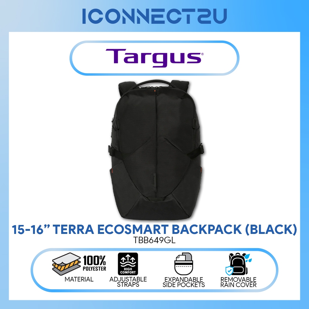 Targus 16" TBB649GL Terra EcoSmart Backpack - Black | Shopee Malaysia