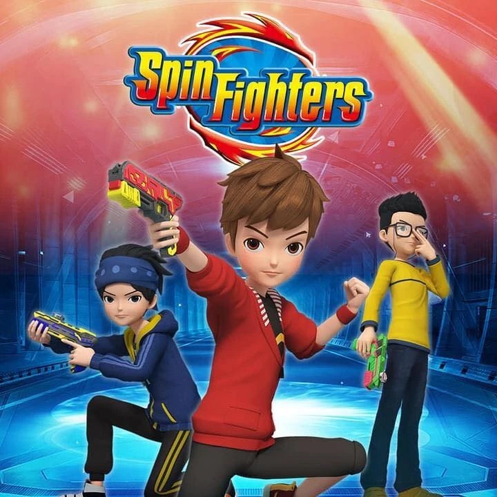 Spin Fighters Cartoon Series Top Shooting Blaster Toy Sky Flame ...