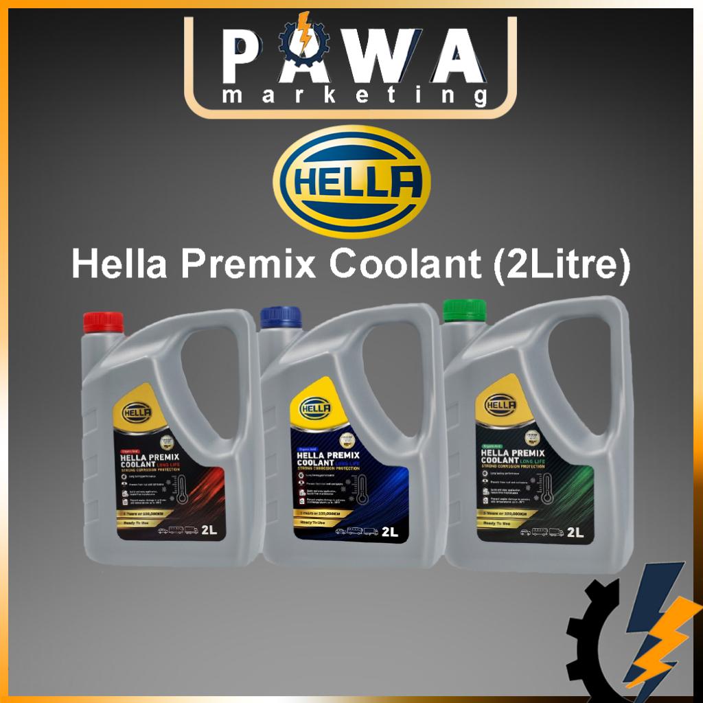 HELLA Premix Coolant 2L (Red/Green/Blue) high quality -35C long lasting ...