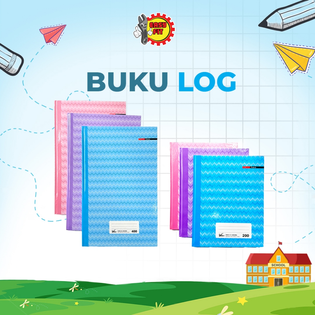 EASY FIT Hard Cover Quarto Foolscap Book / Buku Log Pendek/ Panjang ...