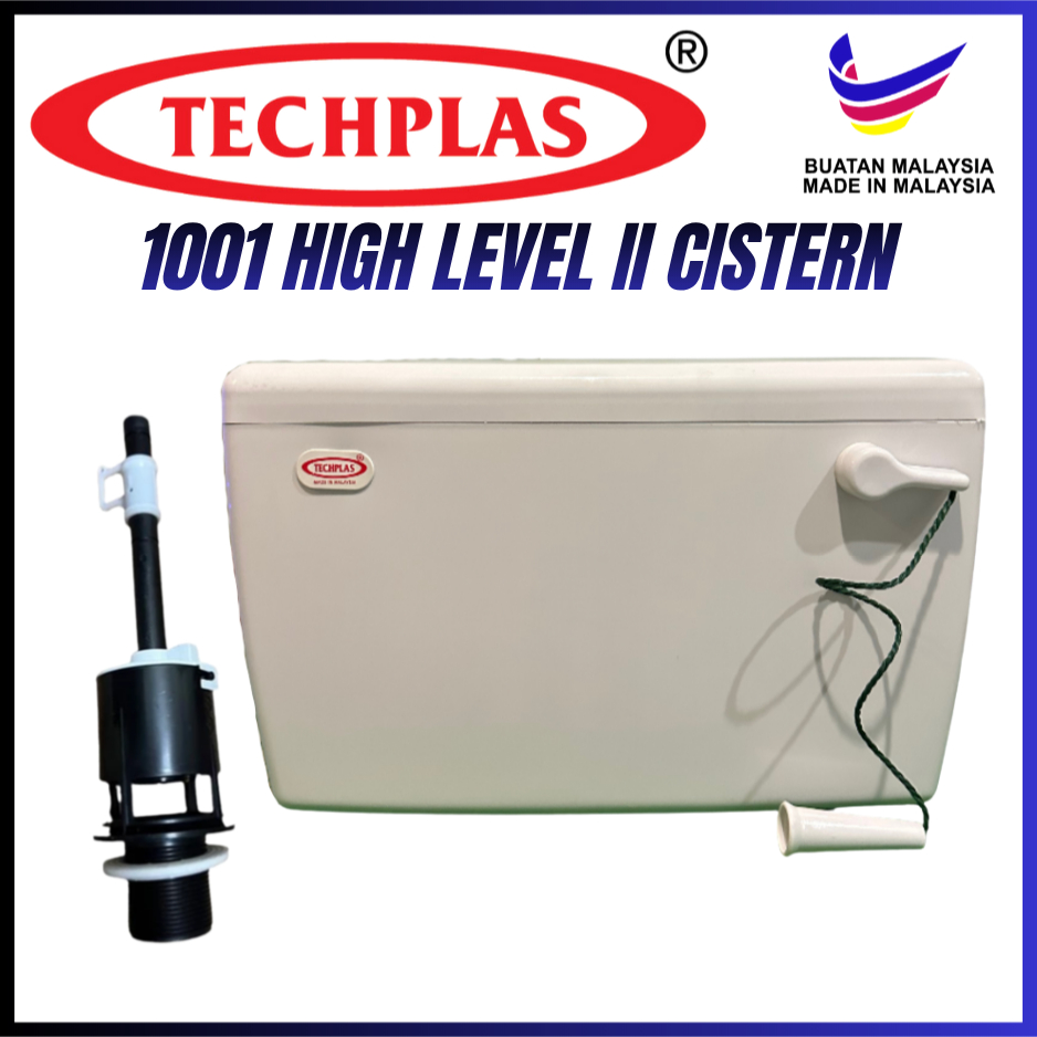 TECHPLAS 9 Liter 1001HL HIGH LEVEL Toilet Cistern / Tangki Tandas duduk ...