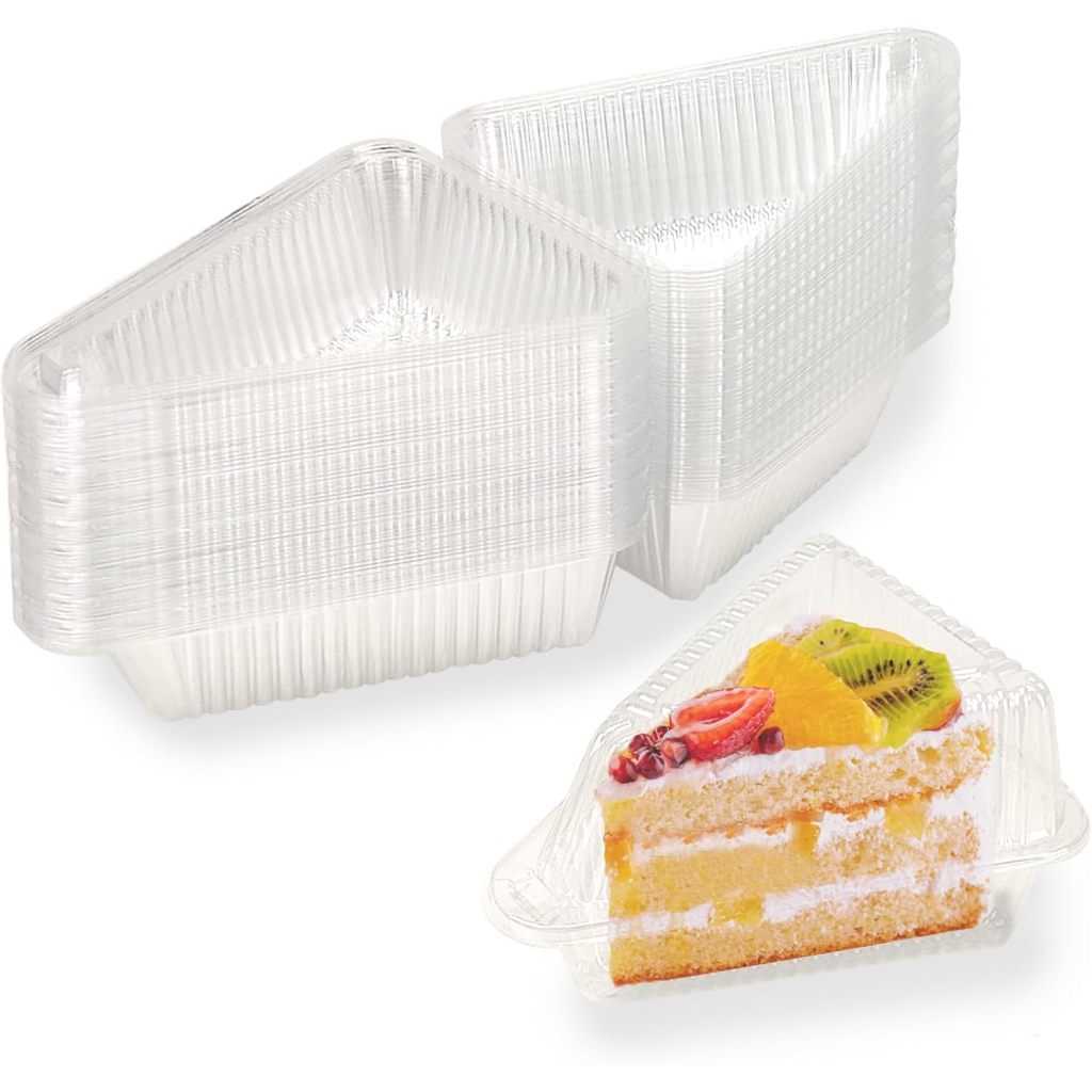 Cake Slice Containers Pie Bekas Puding Caramel Quesillo Kek Segitiga ...