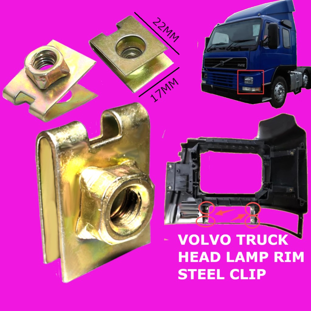 VOLVO HEAD LAMP RIM CLIP STEEL HARGA FOR 5BIJI VOLVO LORRY V1 V2 V3 ...