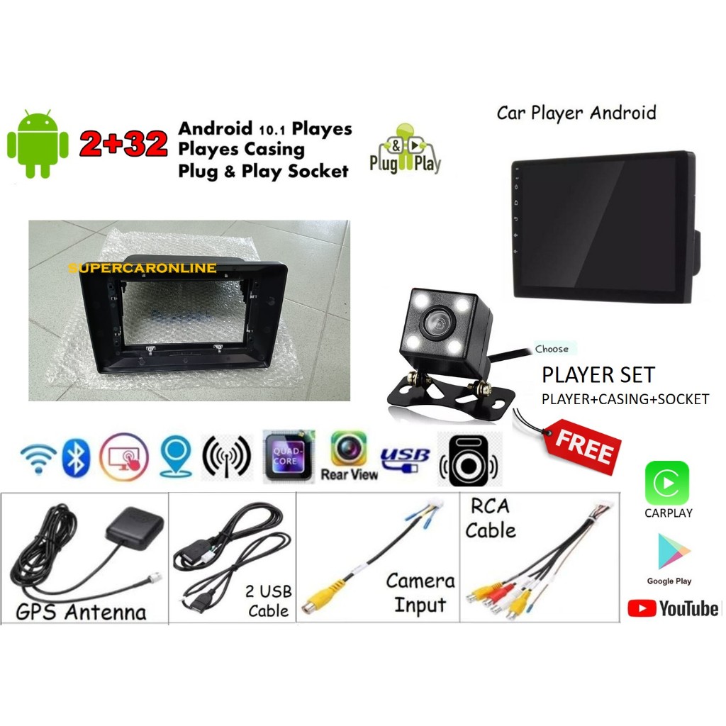 PERODUA ATIVA 2024 (FULL) ANDROID PLAYER 10" INCH PLUG N PLAY WITH OEM ...