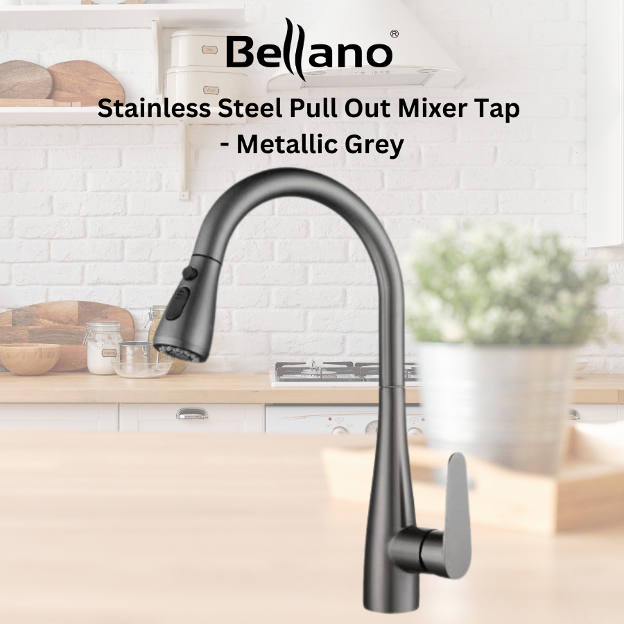 Bellano Stainless Steel Vertical Mount Hot & Cold Water Pull Out Mixer ...