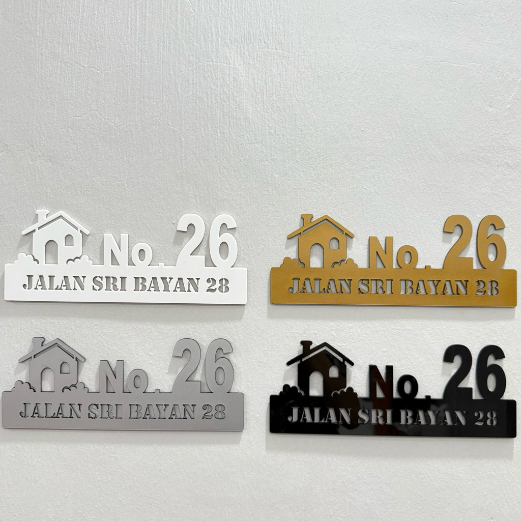 READY STOCK Custom Made Number Plate Rumah Aryclic 5MM modern House ...