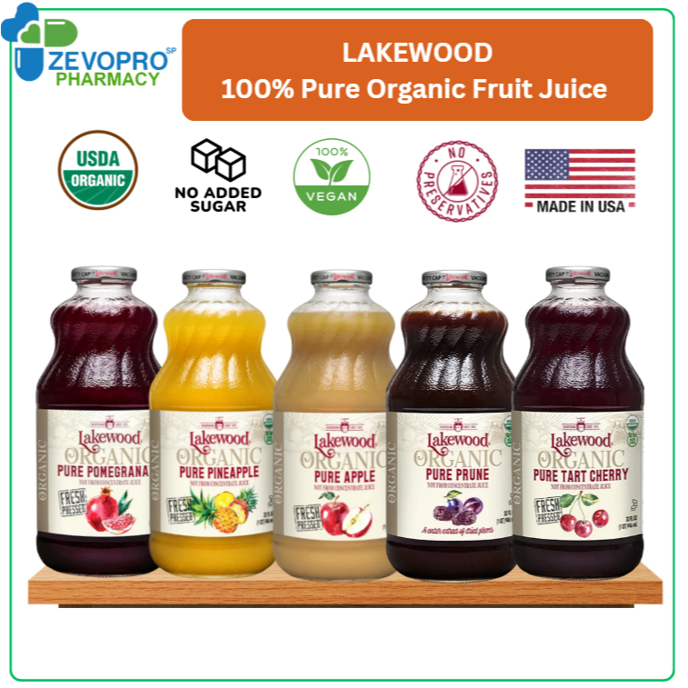 Lakewood Pure Organic Fruit Juice 946ml/370ml - Cranberry I Prune I ...