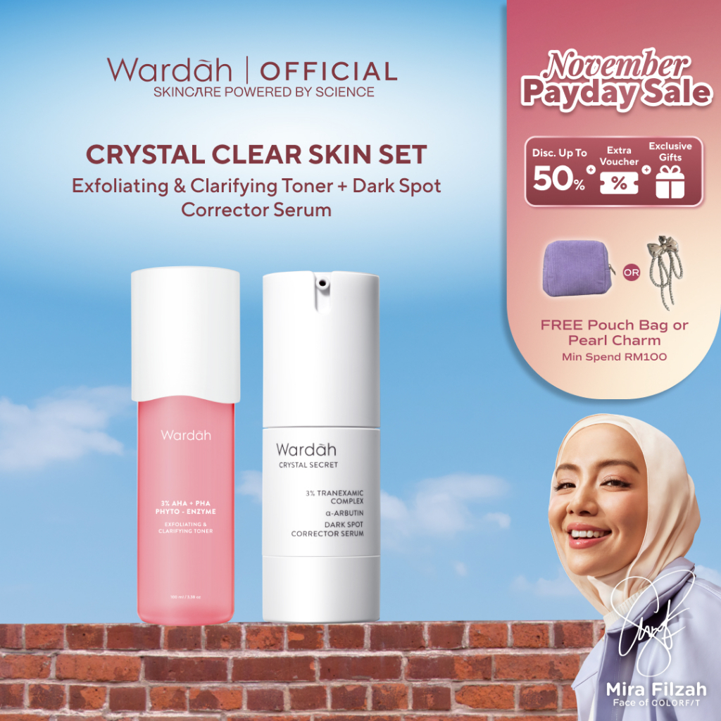 Crystal Clear Skin Set - Wardah Crystal Secret Exfoliating Toner + Dark ...