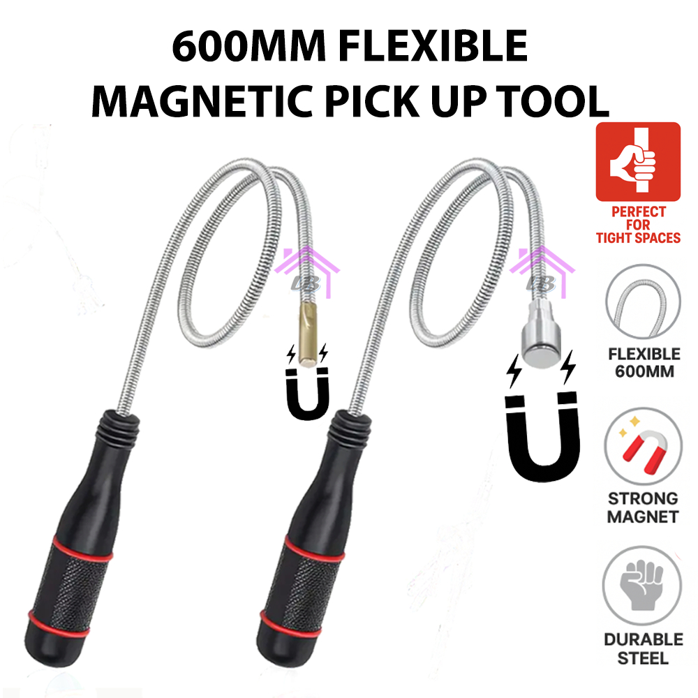 600mm Pro Flexible Magnet Pick Up Tool Long Reach Telescopic Magnet ...