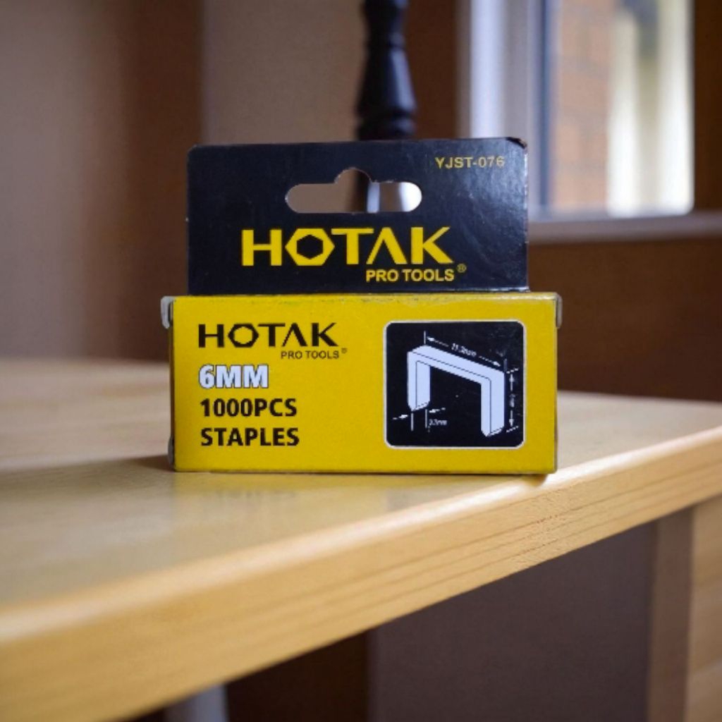 HOTAK Pro Tools Staples M 6mm (6mm x 11.3mm x 0.7mm) 1000 Pcs 1 Unit ...