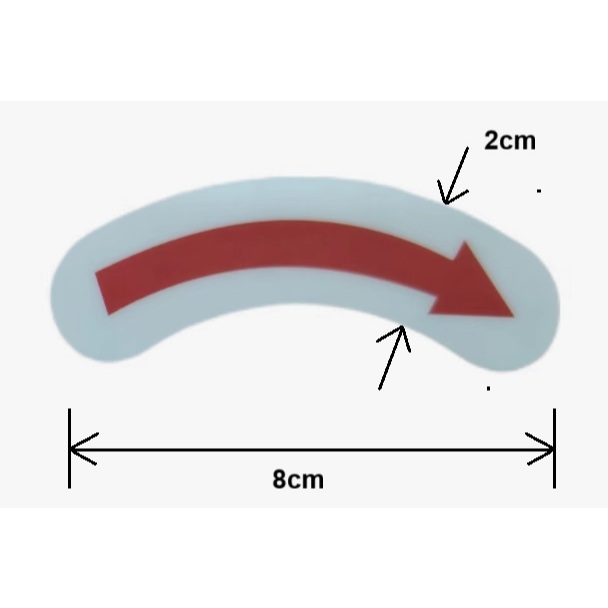 Curve Arrow Sticker Water Proof Plastic Anti Clock Wise Showing ...