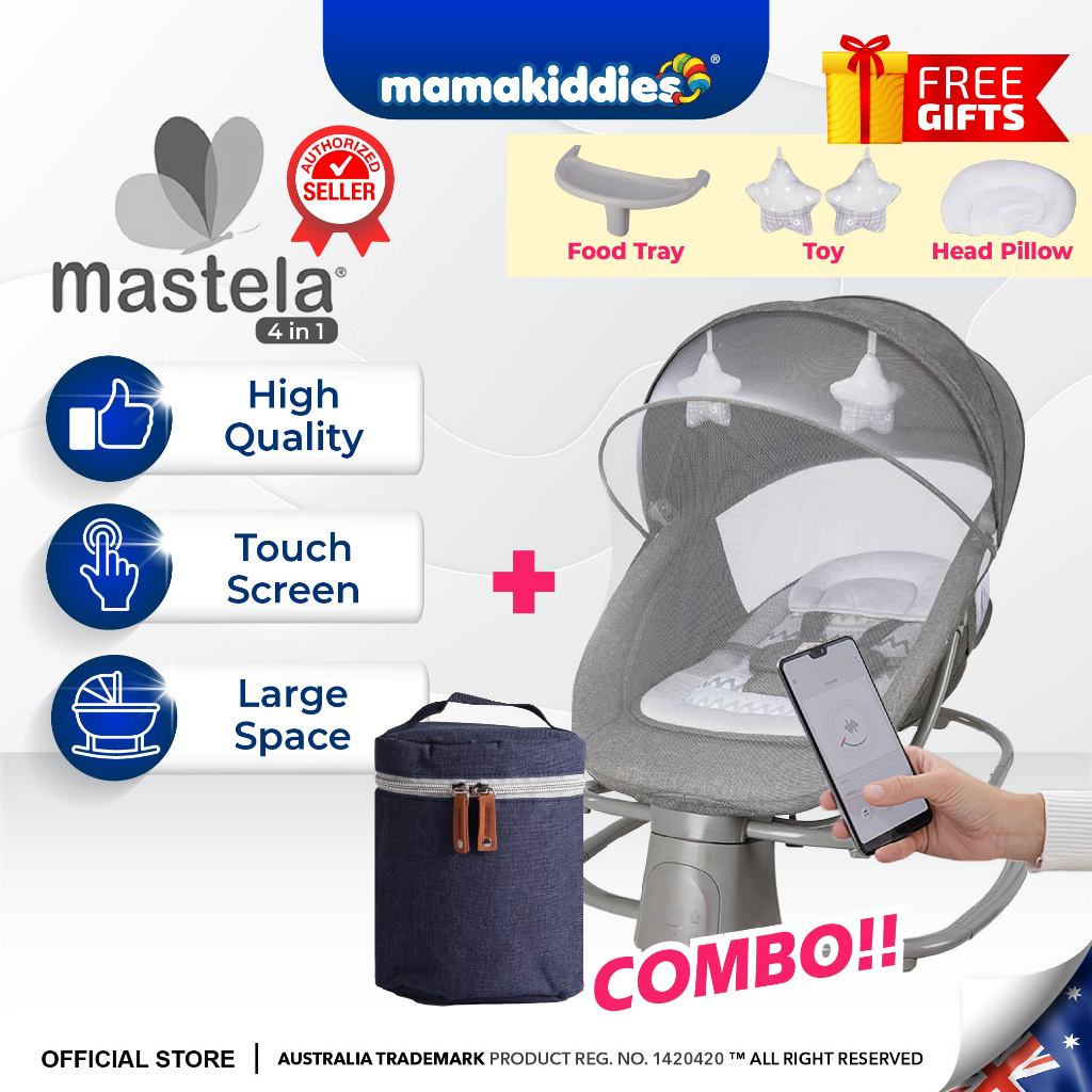 Mastela 4in1 Deluxe Baby Swing Leaf Multi Functional Bassinet Newborn ...