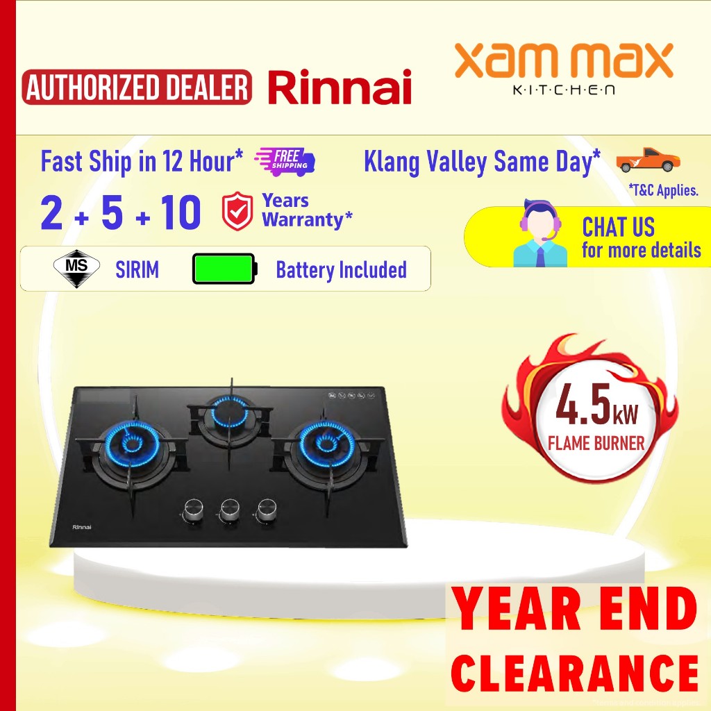 Rinnai RB773G Built in Glass Gas Stove OLD Model - RB713NG / Kitchen ...
