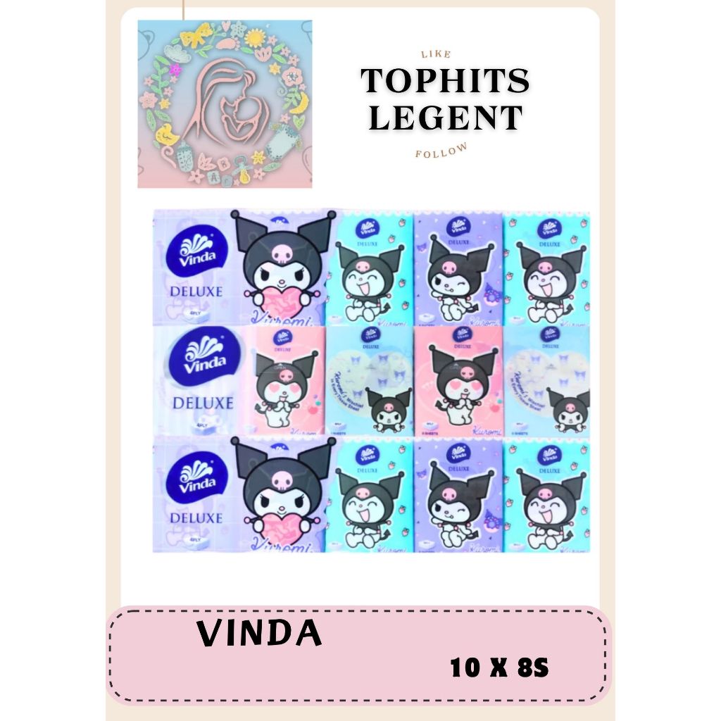 Vinda Deluxe Pocket Hanky 4ply Kuromi Limited Edition (10x8s) | Shopee ...
