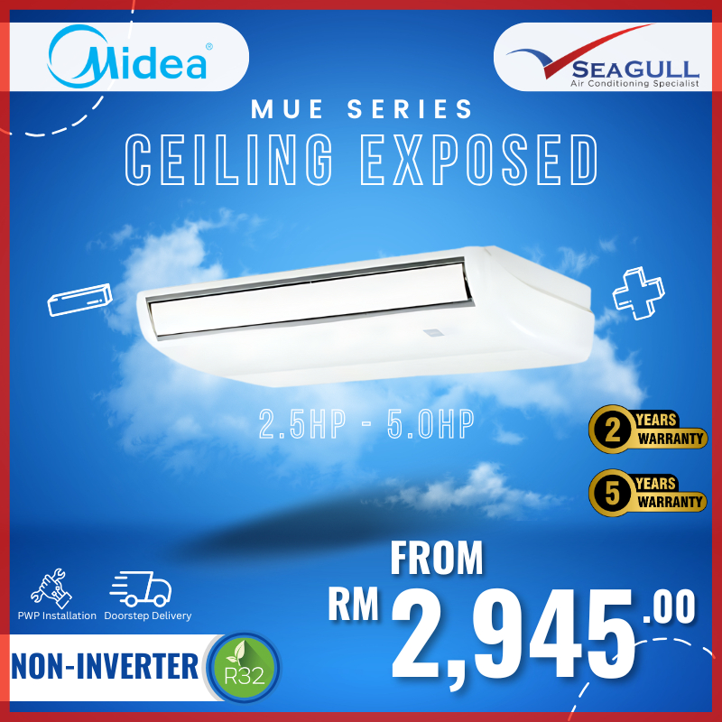 Midea Ceiling Exposed Non-Inverter 2.5-5.0HP R32 | Shopee Malaysia
