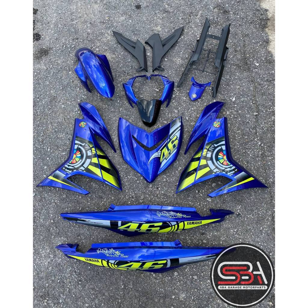 COVERSET YAMAHA BODYSET Y15 YSUKU Y15ZR V1 V2 VALENTINO ROSSI BIRU 46 ...